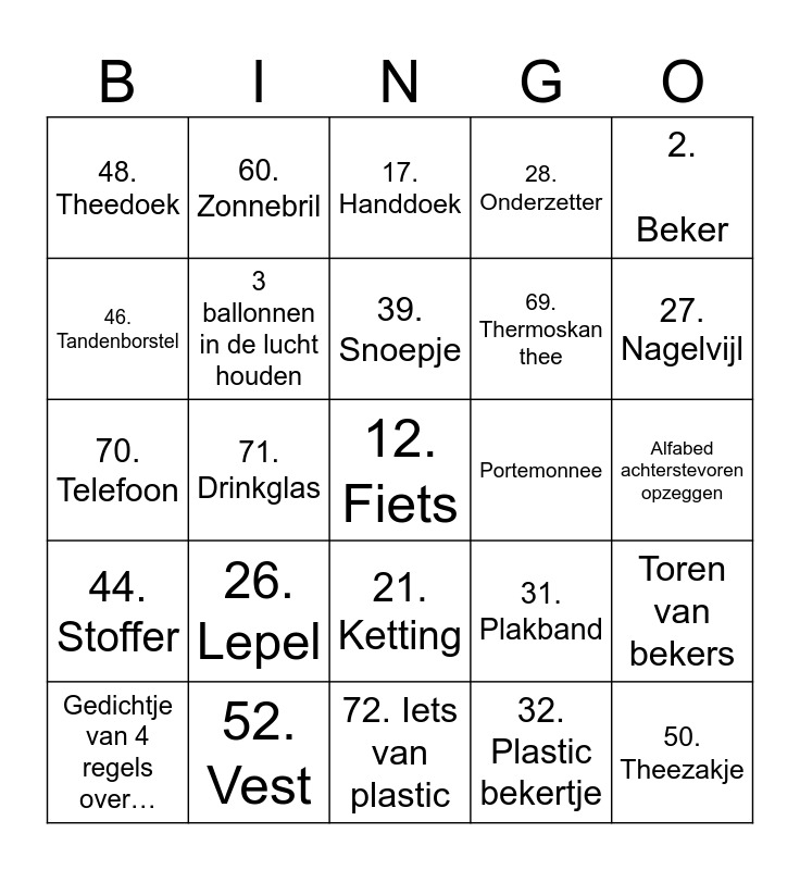 Levend Bingo Card