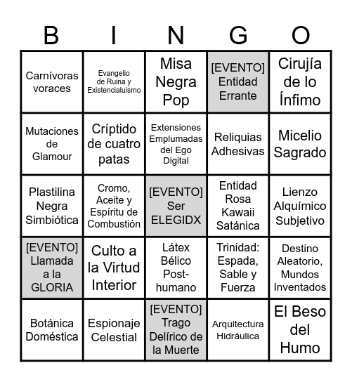 HYPERFIXATION 2025 Bingo Card