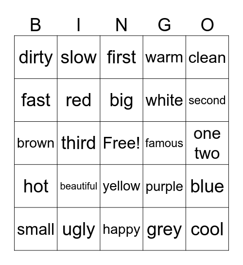 VA CLASS Bingo Card