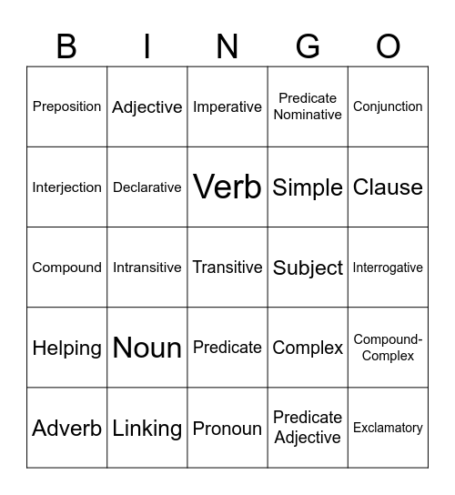 Essentials Bingo Card