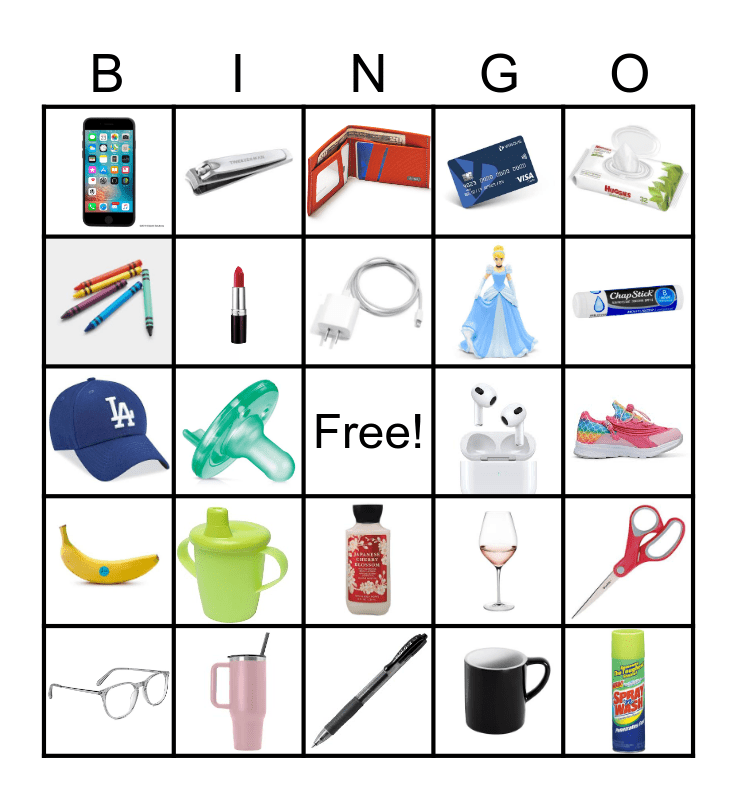 Keri’s Lost Item Bingo Card