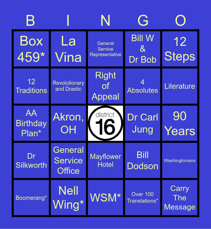 90th AA Founders Day Celebration Bingo Card