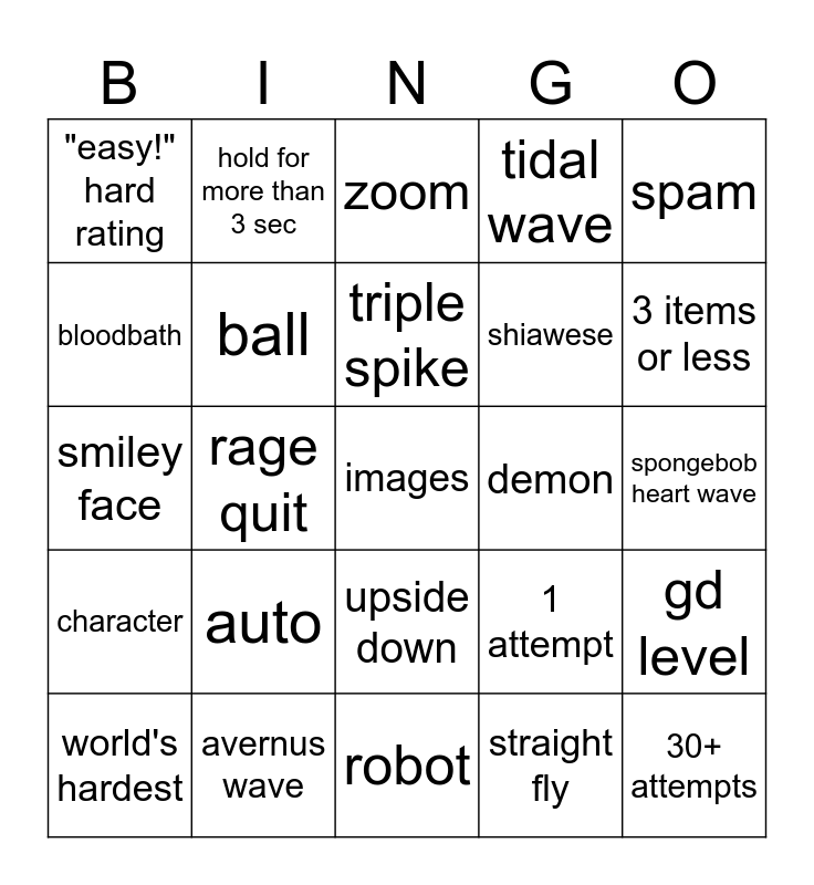 BEAT BOUNCE Bingo Card