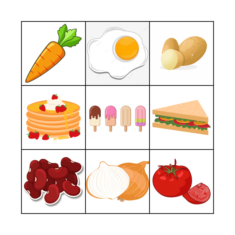 Healthy & Unhealthy Food Bingo – Teacher Liz Bingo Card