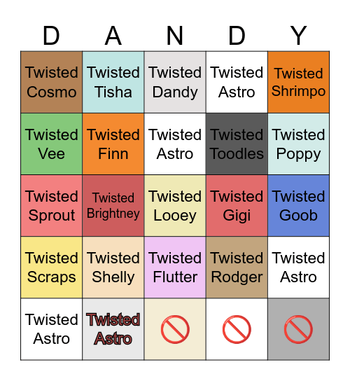 DANDY'S WORLD BINGO Card