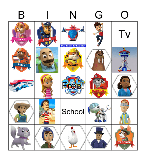 PAW PATROL BINGO Card