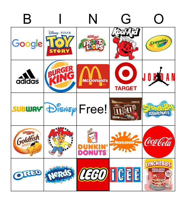 Environmental Print Bingo Card