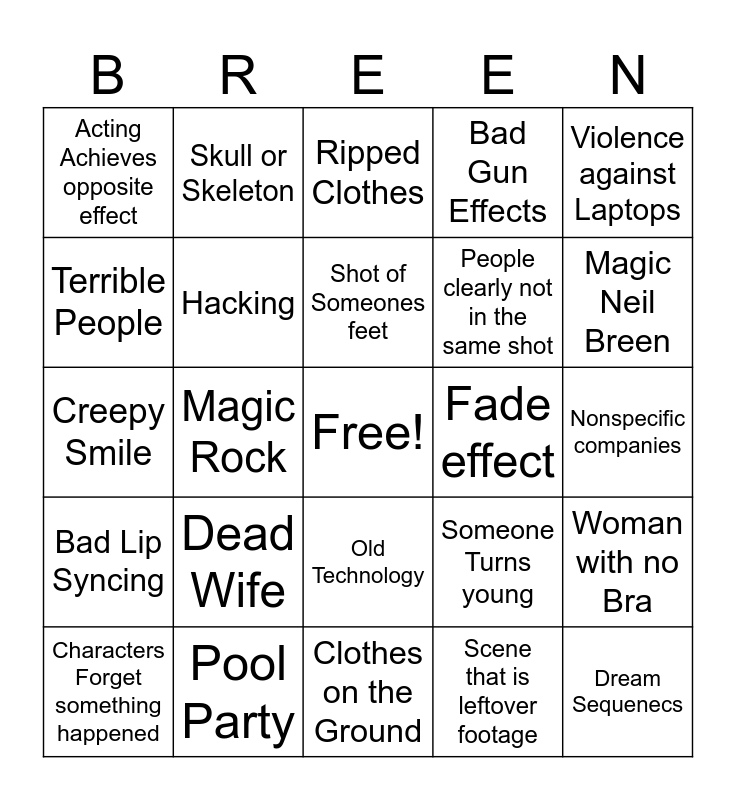 BREEN-Go Bingo Card