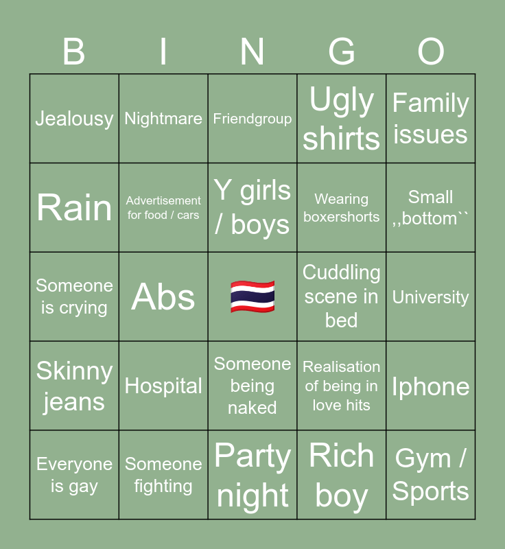 Thai BL Bingo Card
