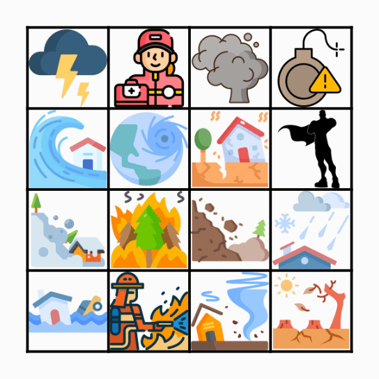 LOS DESASTRES NATURALES Bingo Card