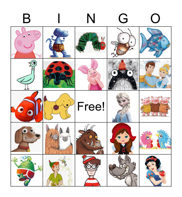 Book Characters (Junior Primary) Bingo Card