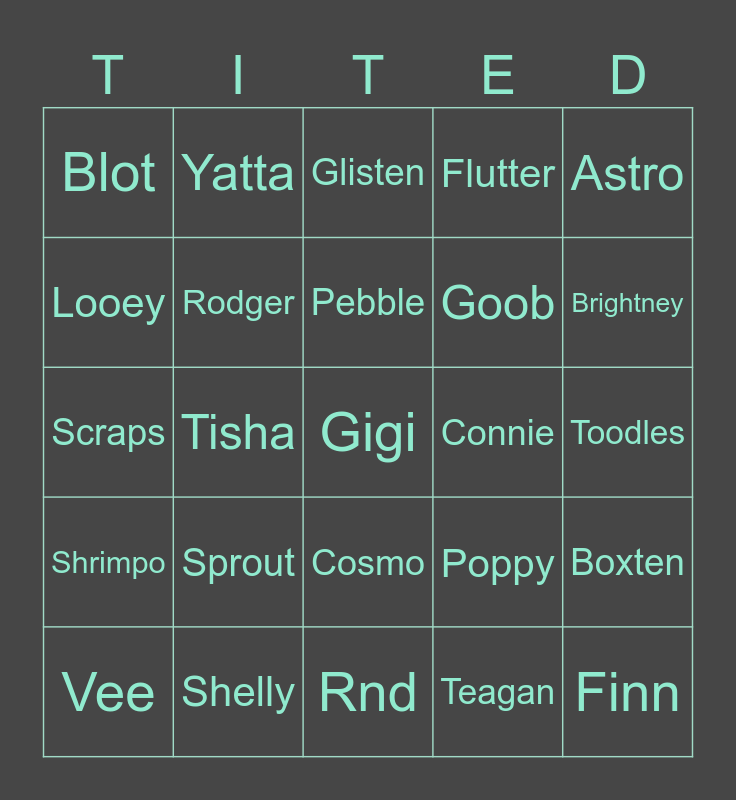 Twisted Bingo Card
