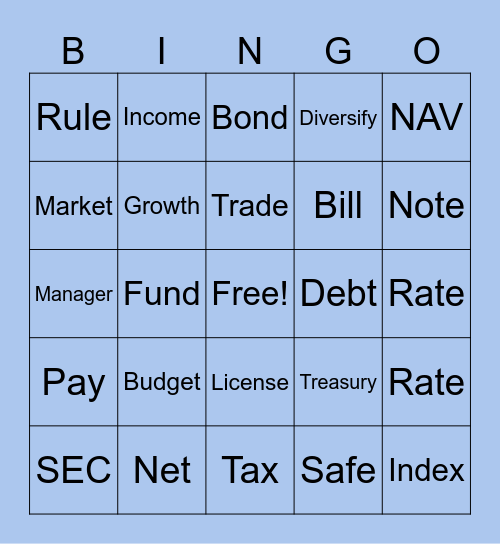 Finance Basics Bingo! Bingo Card