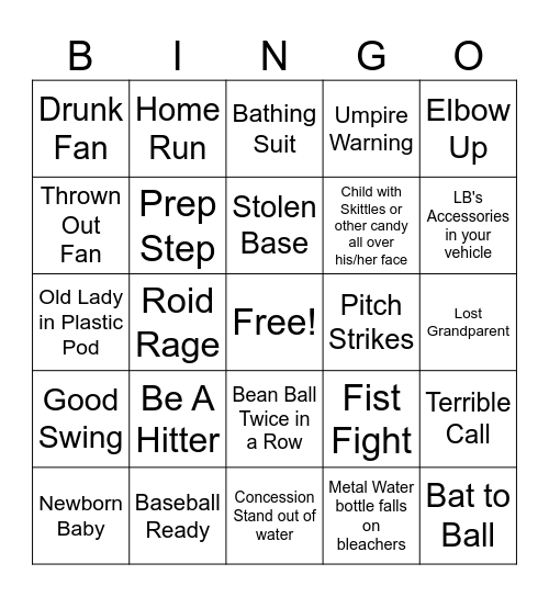 HBC Tournament BINGO Card