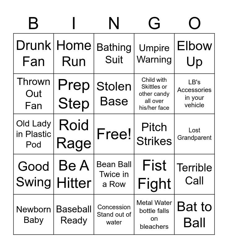 HBC Tournament BINGO Card