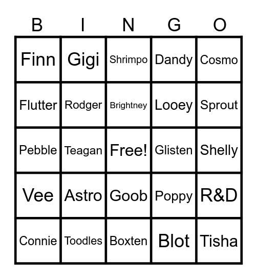 Dandy's world twisted bingo Card