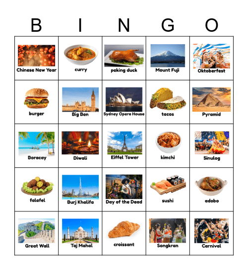 GRADE 5-6 : AROUND THE WORLD Bingo Card