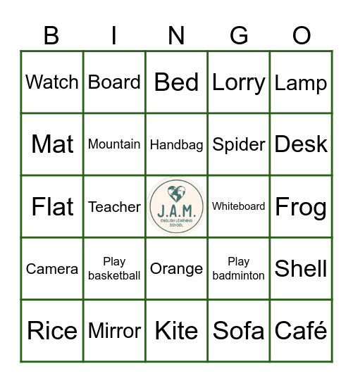 Языковая школа JAM Bingo Card