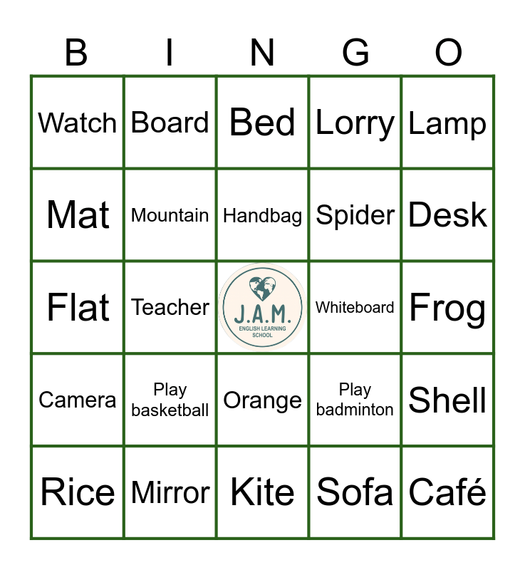 Языковая школа JAM Bingo Card