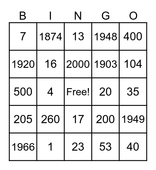 Florida Fortune Bingo Card