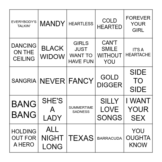 JUNE Bingo Card