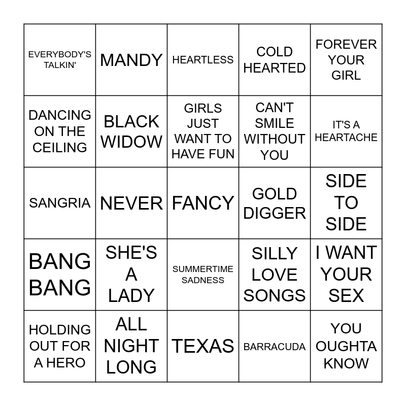 JUNE Bingo Card