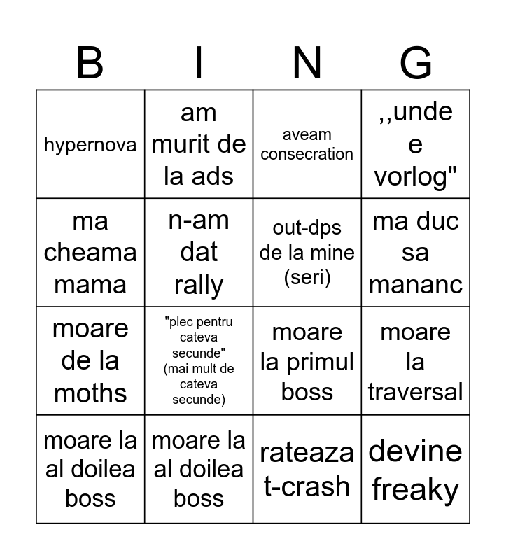 Ipa iti dau la muie Bingo Card