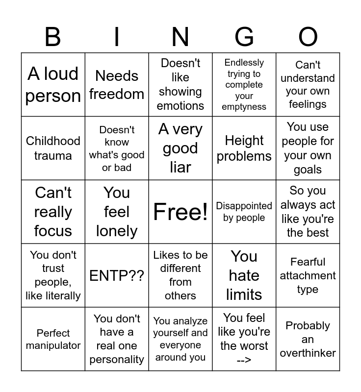Nikolai Kinnie Bingo Card