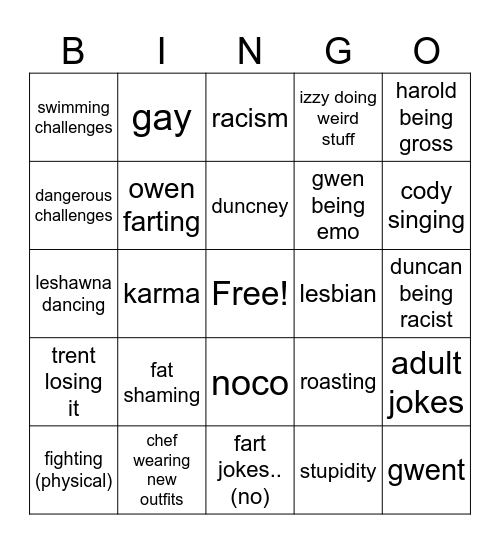TDI bingo Card