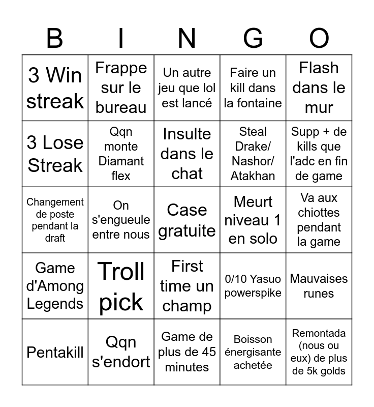 T1 BASE CAMP LAN Bingo Card