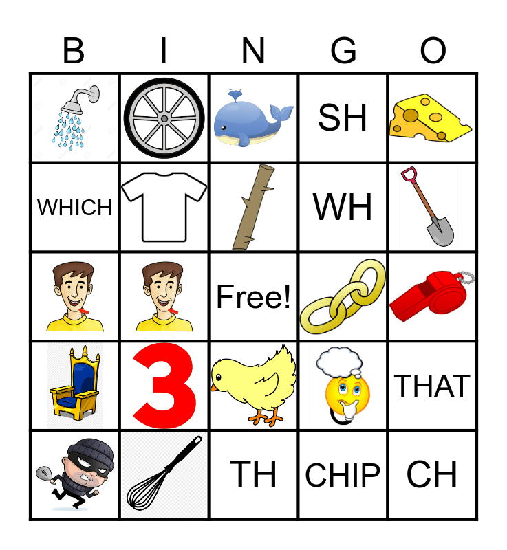 Digraph BINGO Card