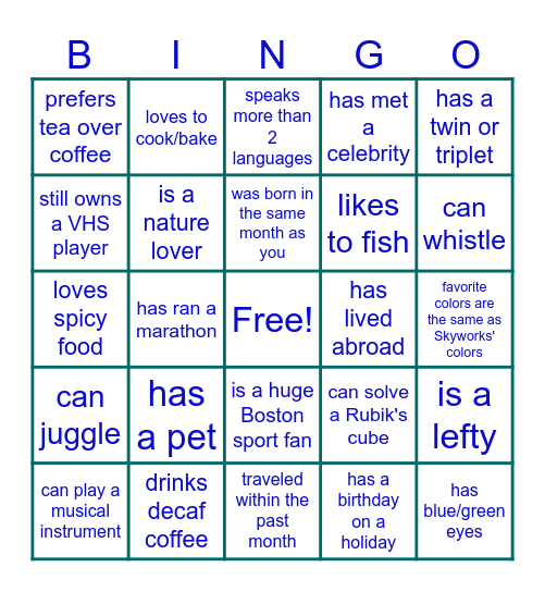 Find someone who... Bingo Card