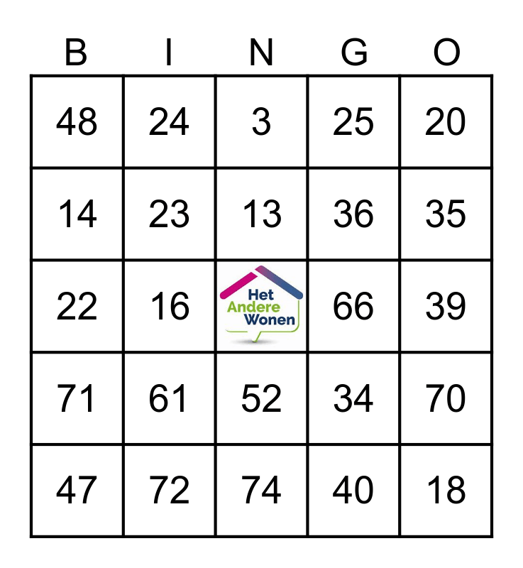 Bing door SG Weredi Bingo Card