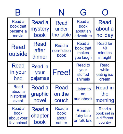 Summer Reading BINGO Card