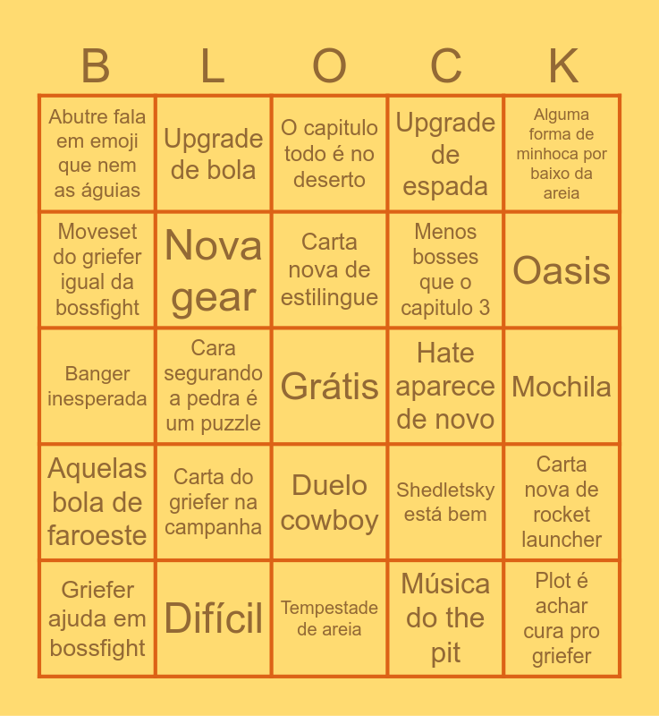 Bingo block tales capitulo 4 Bingo Card
