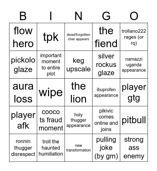 Silver dnd bingo Card
