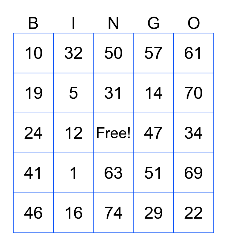 QWERTY Bingo Card