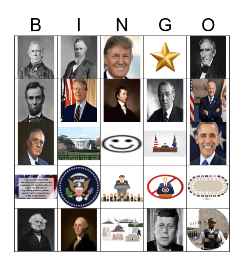 Presidential Bingo Card