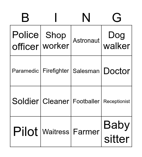Job Role BINGO Card