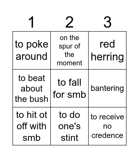 unit 6 Bingo Card