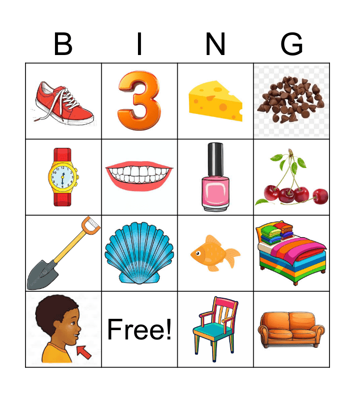 Digraph Bingo Card