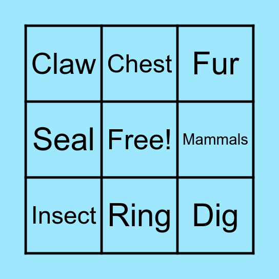 Bear Bingo Card