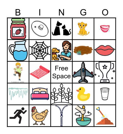 Short Vowel Bingo Card