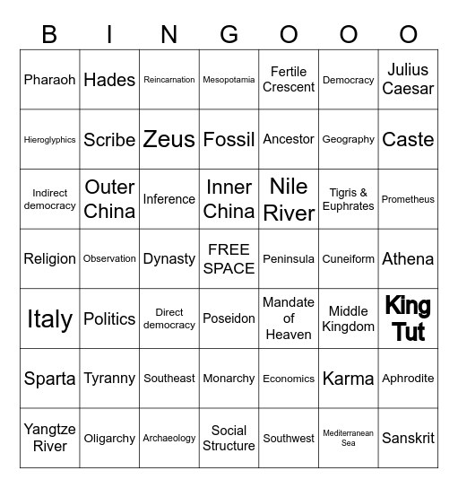 Social Studies Bingo! Bingo Card