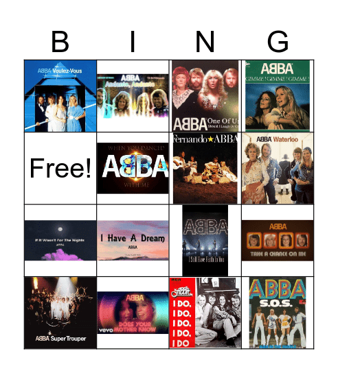 SIMSAM ABBA Bingo Card