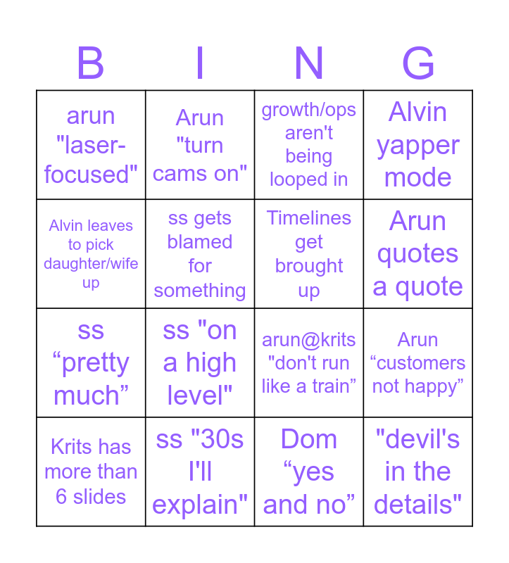 EM-ingo Bingo Card
