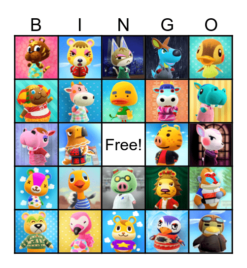 Villager Hunting Bingo Card