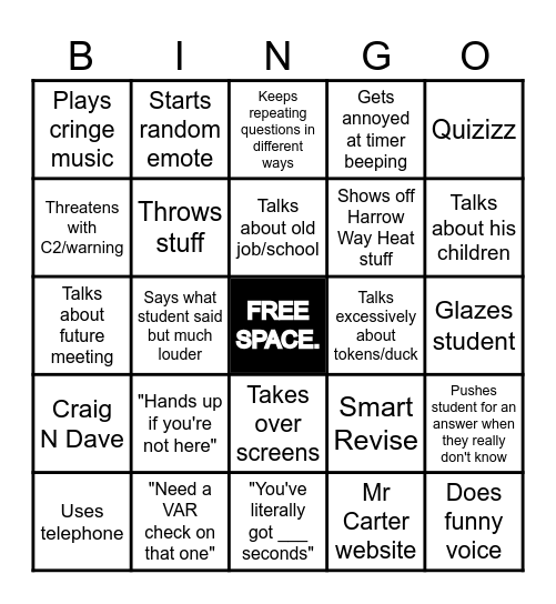 MR CARTER COMPUTER SCIENCE Bingo Card