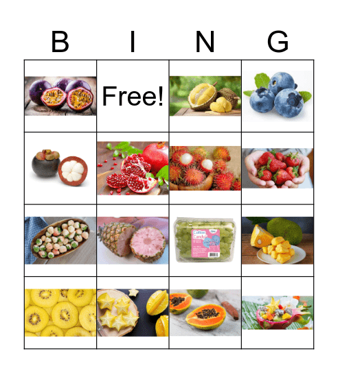 Fruit Bingo Card