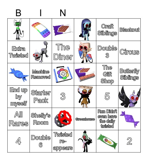 Dandys World Bingo Card